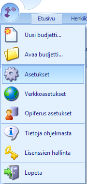 Asetukset - Softwave Extranet