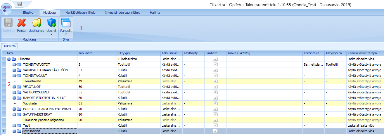 Tilikartta - Softwave Extranet
